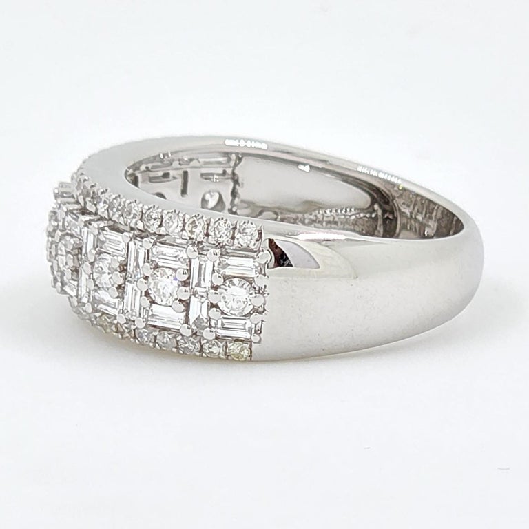 Taper Diamond Band Ring In 18 Karat White Gold For Sale At 1stdibs