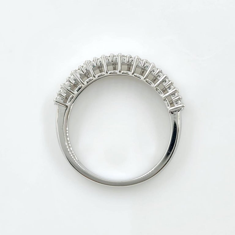 Taper Diamond Band Ring in 18 Karat White Gold For Sale at 1stDibs