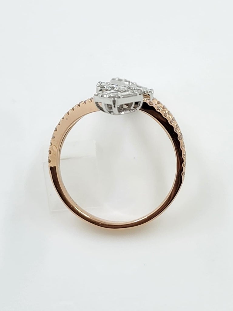 Taper Diamond Ring in 18 Karat Rose Gold For Sale at 1stDibs