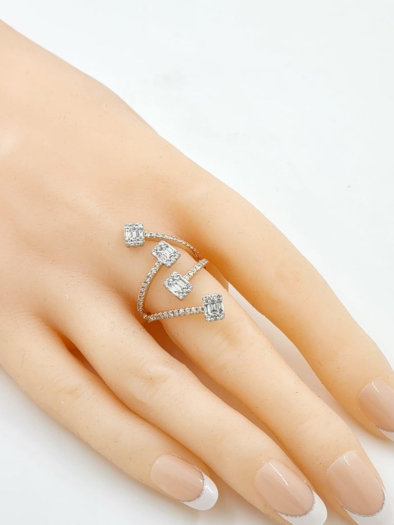 Taper Diamond Ring in 18 Karat Rose Gold For Sale at 1stDibs