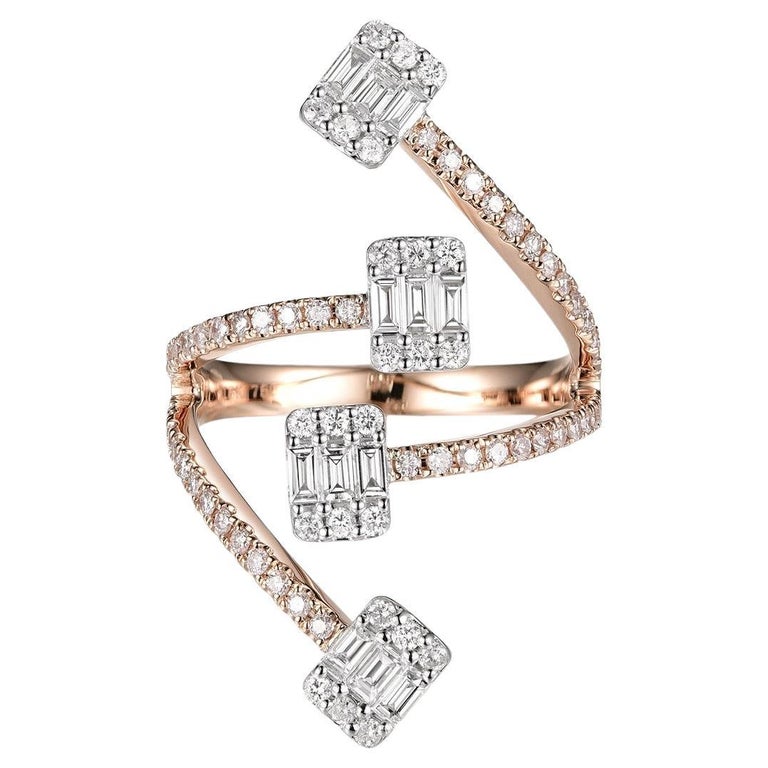 Taper Diamond Ring in 18 Karat Rose Gold For Sale at 1stDibs