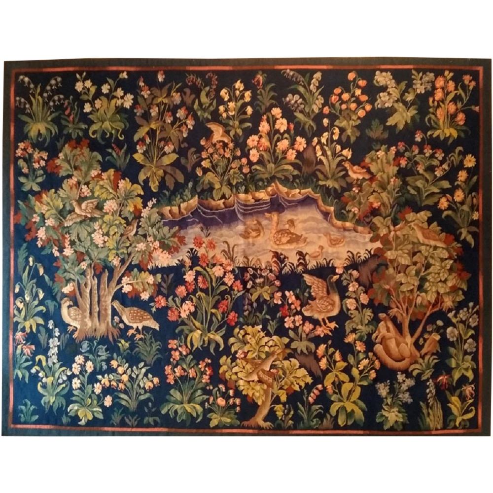 Mughal Hand Embroidered Metal Threaded Tapestry from Rajasthan, India ...
