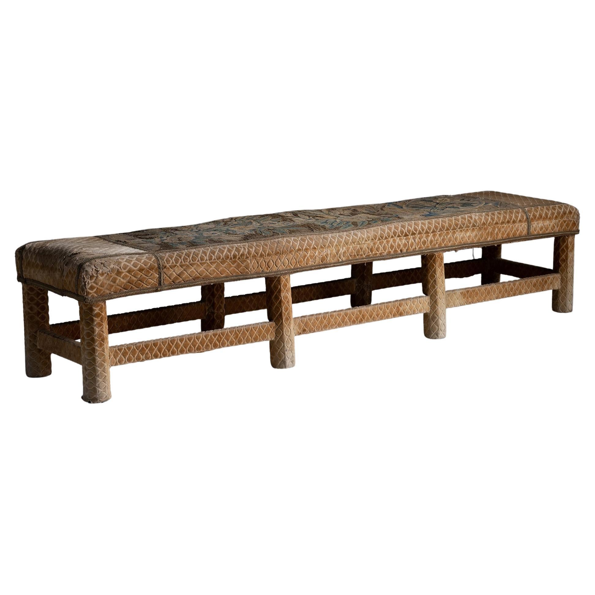 Tapestry Bench, England circa 1880 For Sale at 1stDibs