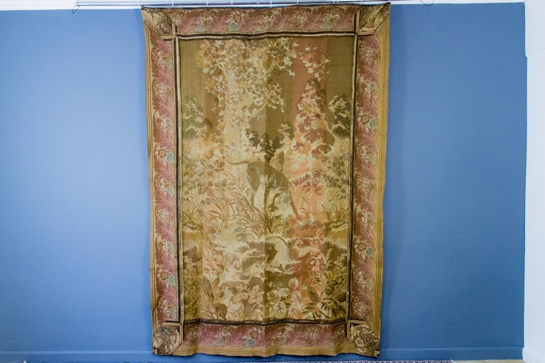 Tapestry Featuring a Hunting Dog Scene at 1stDibs