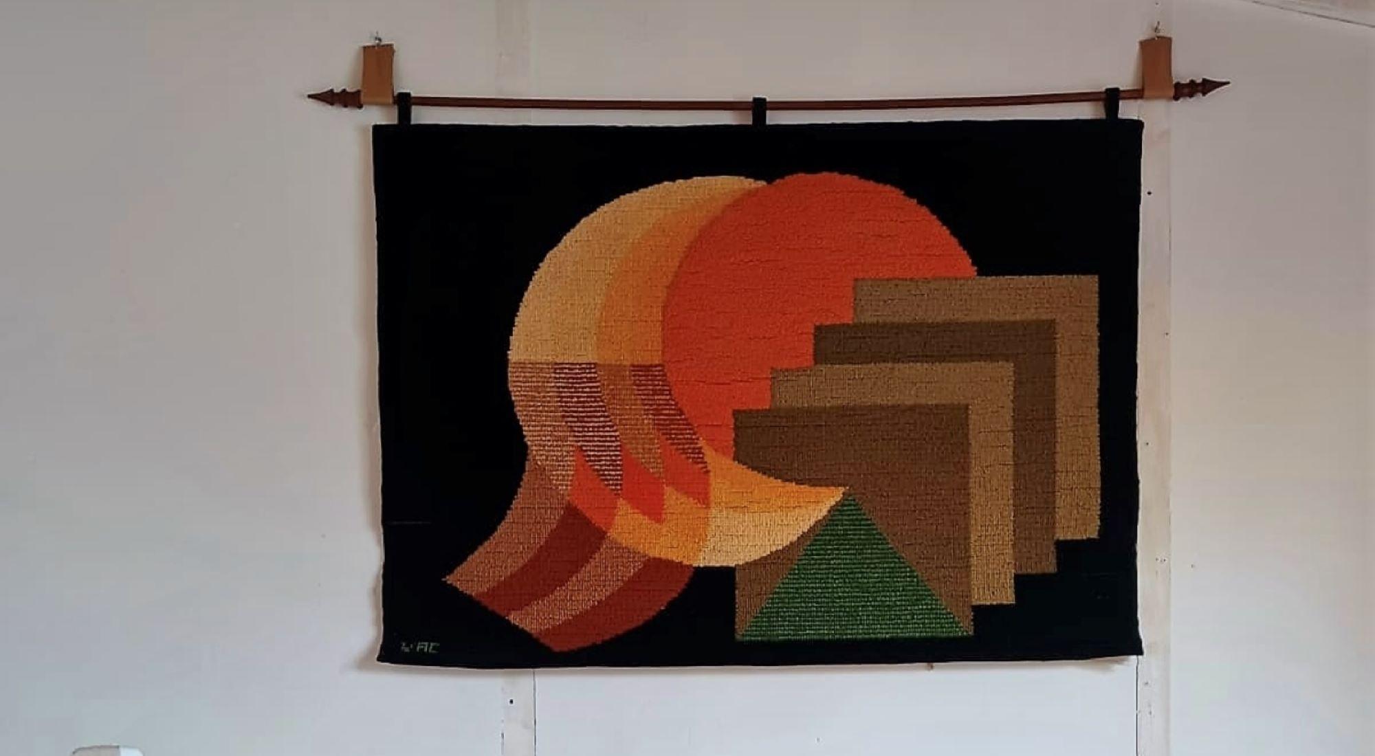 Tapestry, "Geometrico" by Valdivino Alves Da Conceição, Brazil, 1960's ...