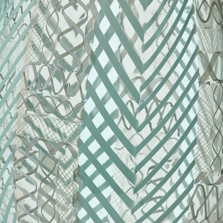 Tapestry No 10, a Patterned Jade Green and White Glass Vase by Scott ...
