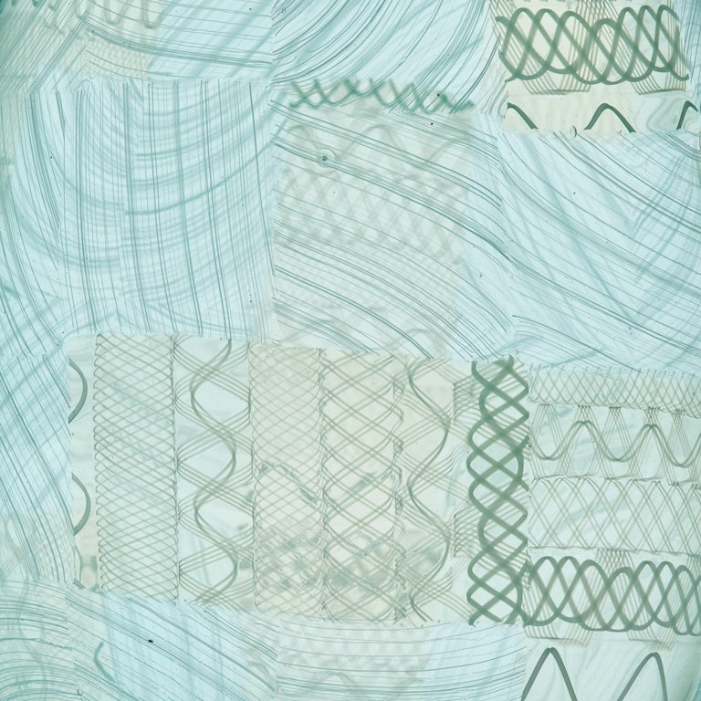 Tapestry No 16, a patterned jade green and white glass vase by Scott ...