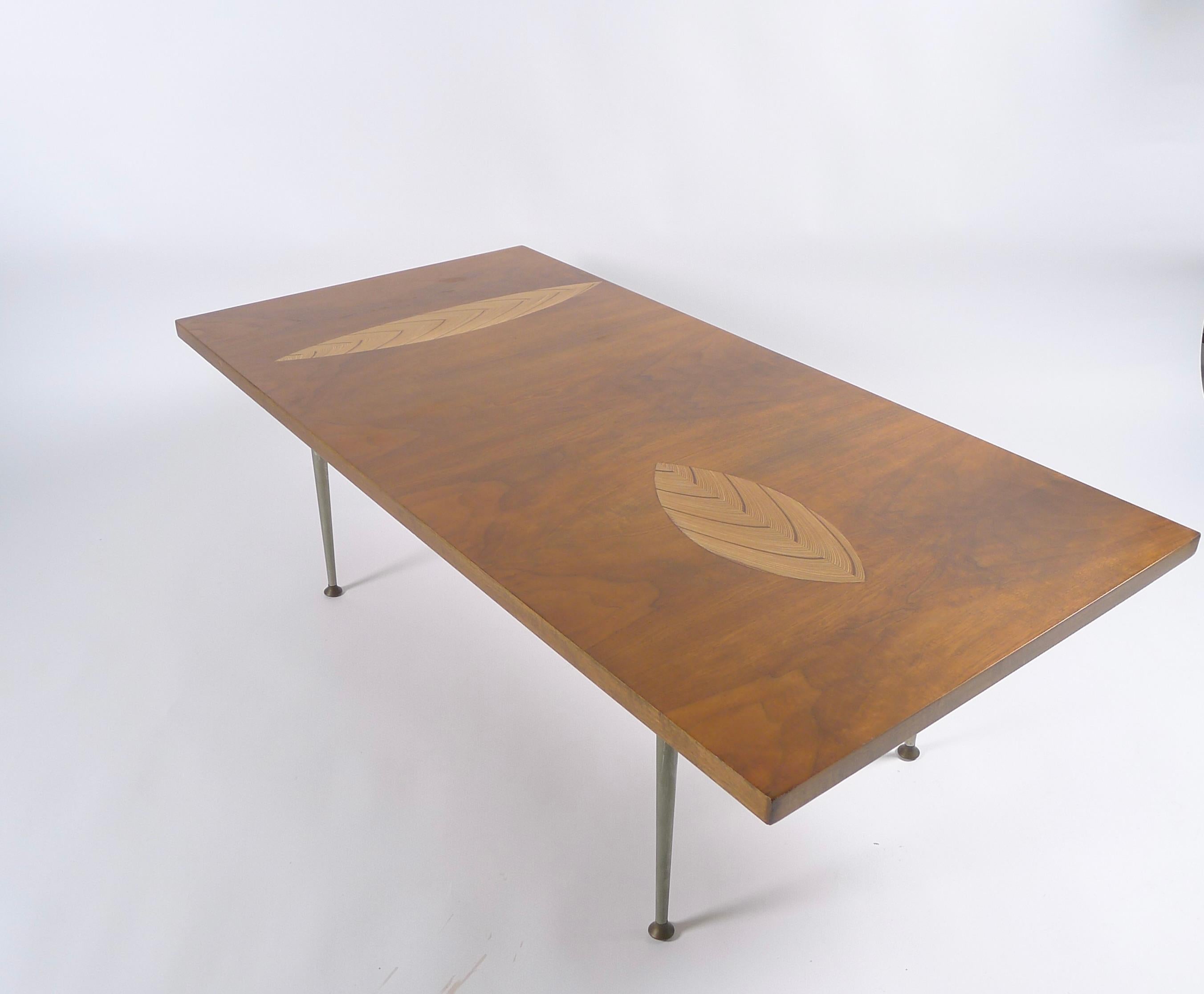 Tapio Wirkkala, Rare Leaf Inlay Coffee Table for Asko, Finland, 1950s ...