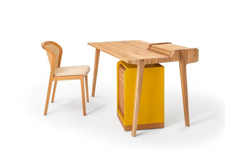 Tapparelle Desk, in Solid Oak, Inspired by Ancient Roll-Up Shutter ...