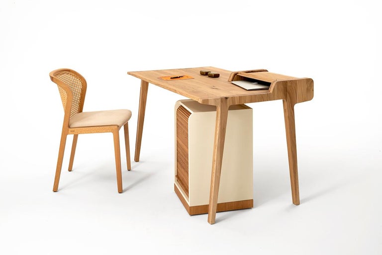 Tapparelle Desk, in Solid Oak, Inspired by Ancient Roll-Up Shutter ...