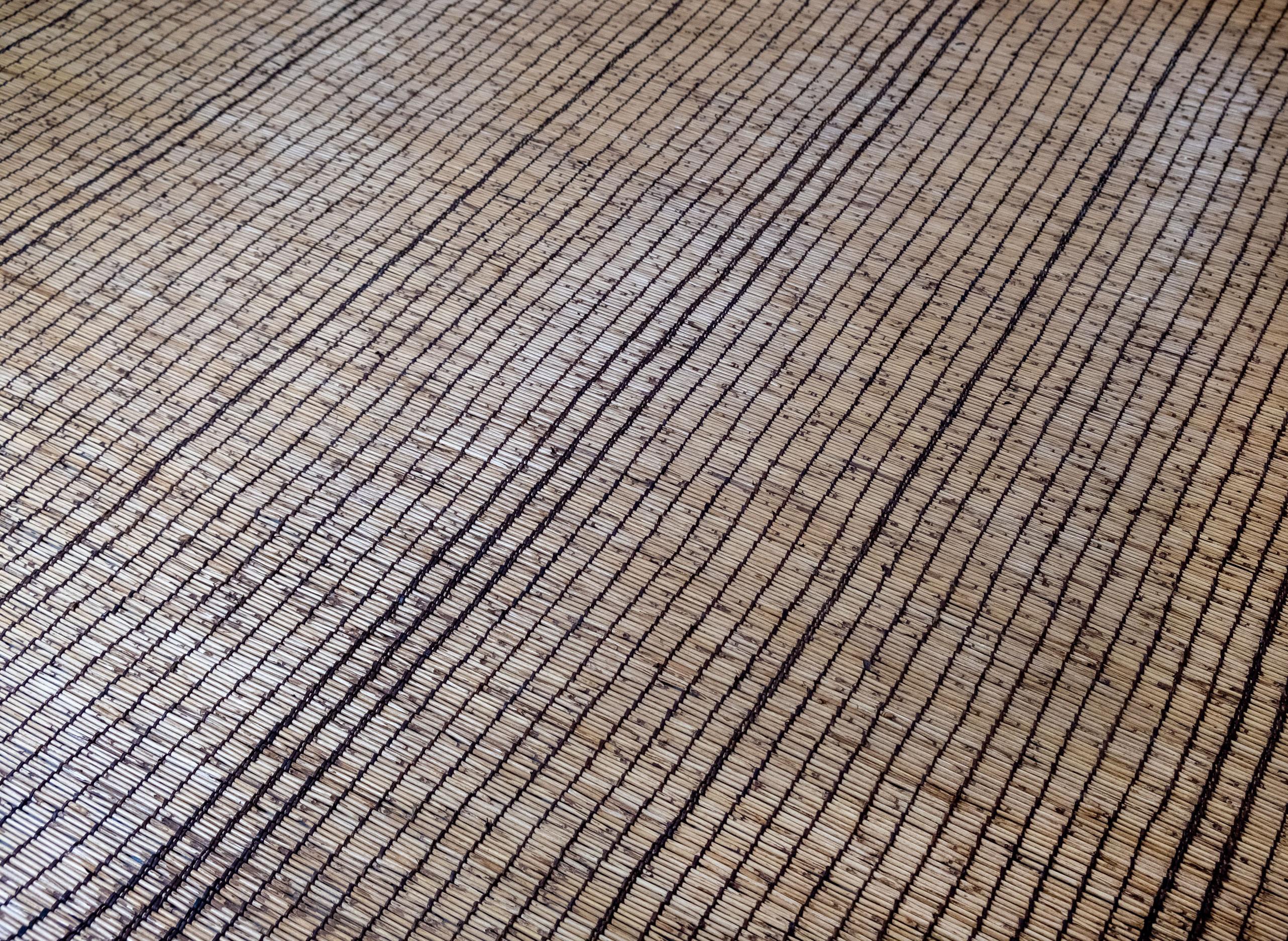 Handmade Moroccan Handmade Tuareg Mat Vintage Moroccan Rug in Wood and ...