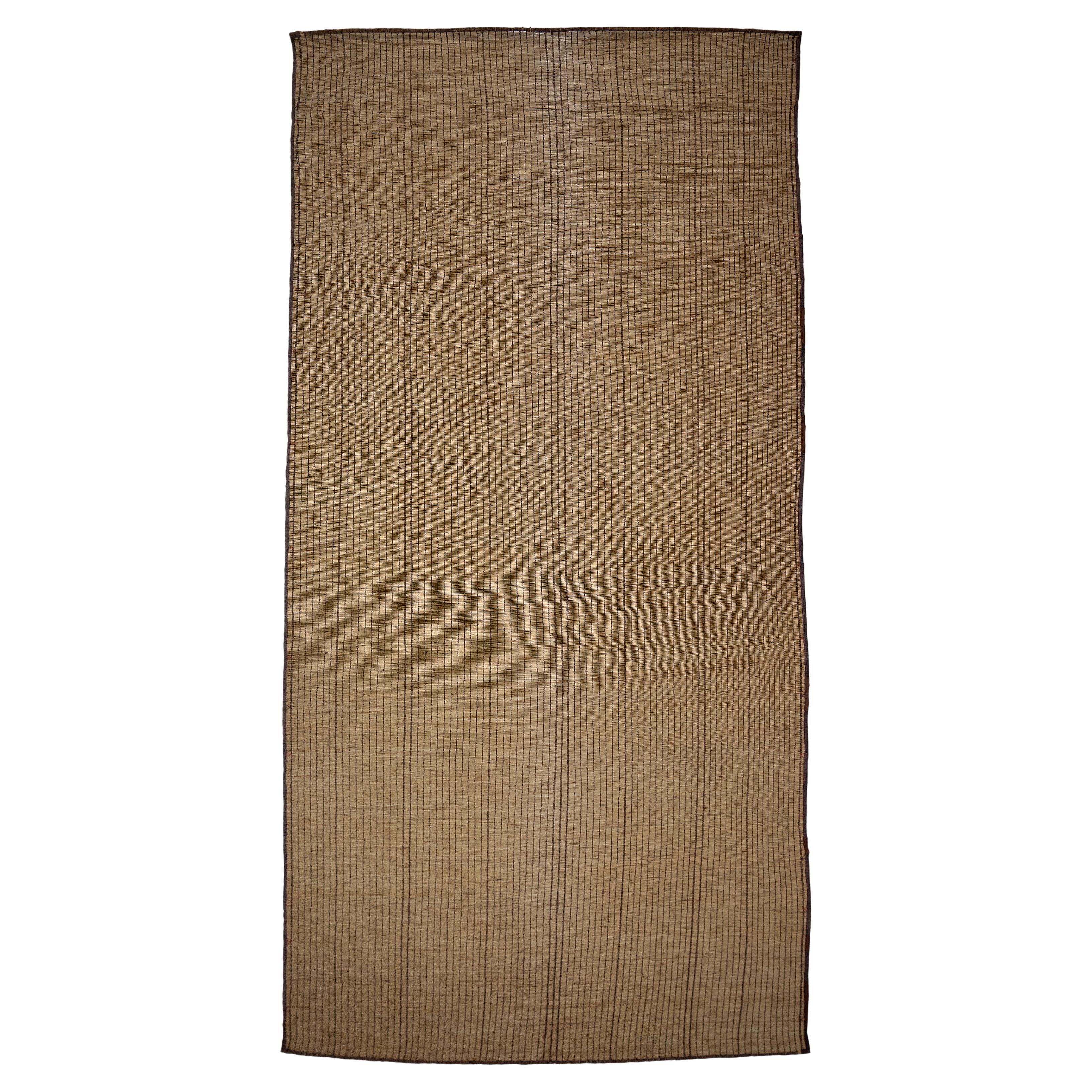 Handmade Moroccan Handmade Tuareg Mat Vintage Moroccan Rug in Wood and ...