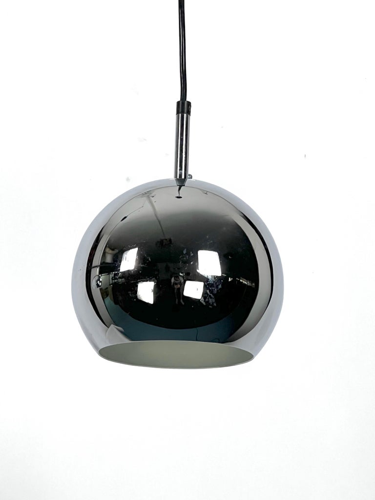 Targetti, Set of Two Chrome Sphere Pendant Lamps from 70s For Sale at ...