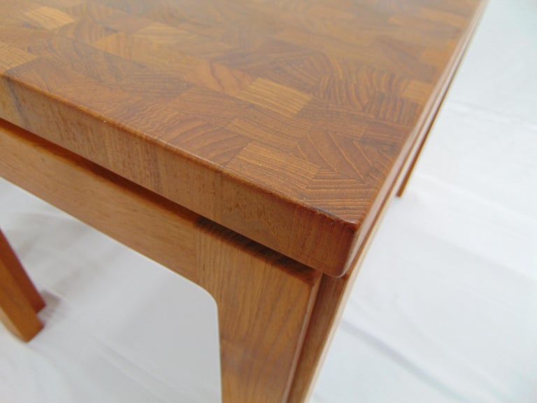 Tarm Stole Denmark Mid Century Teak Parquetry Wood Pair of Side Table ...