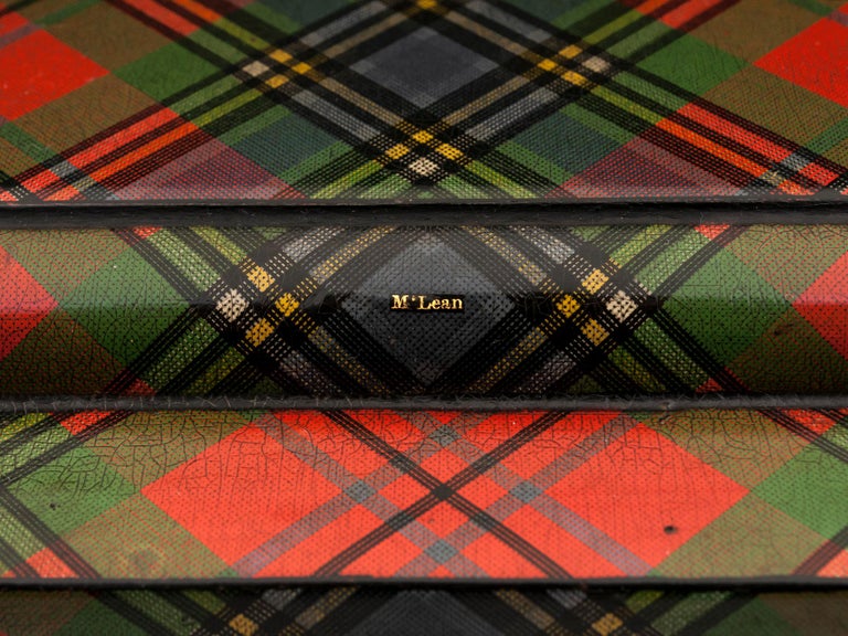 Tartan Ware McLean Antique Tea Caddy Brass Ball Feet, 19th Century For ...