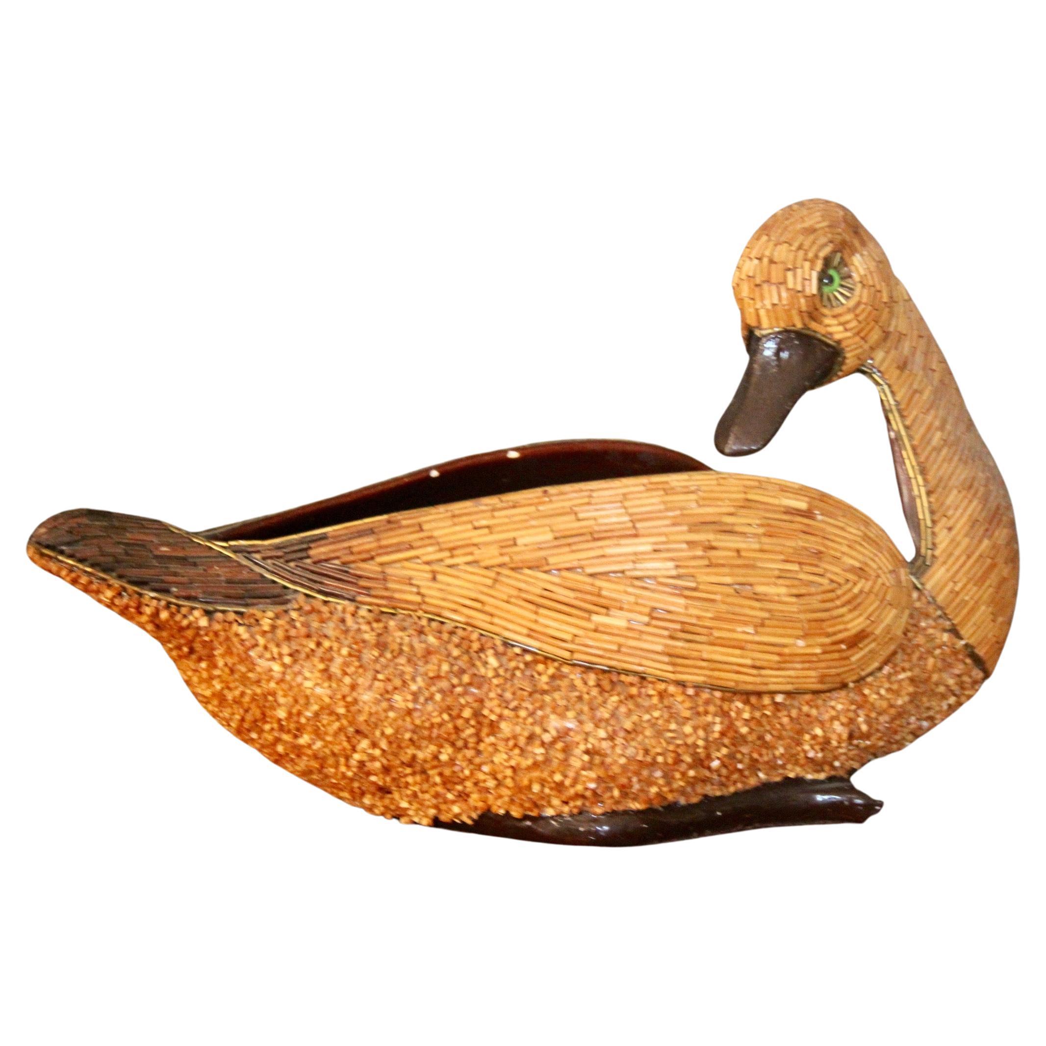 Vintage Copper Vide-Poche / Decorative Plate with a Hand-Painted Fish ...