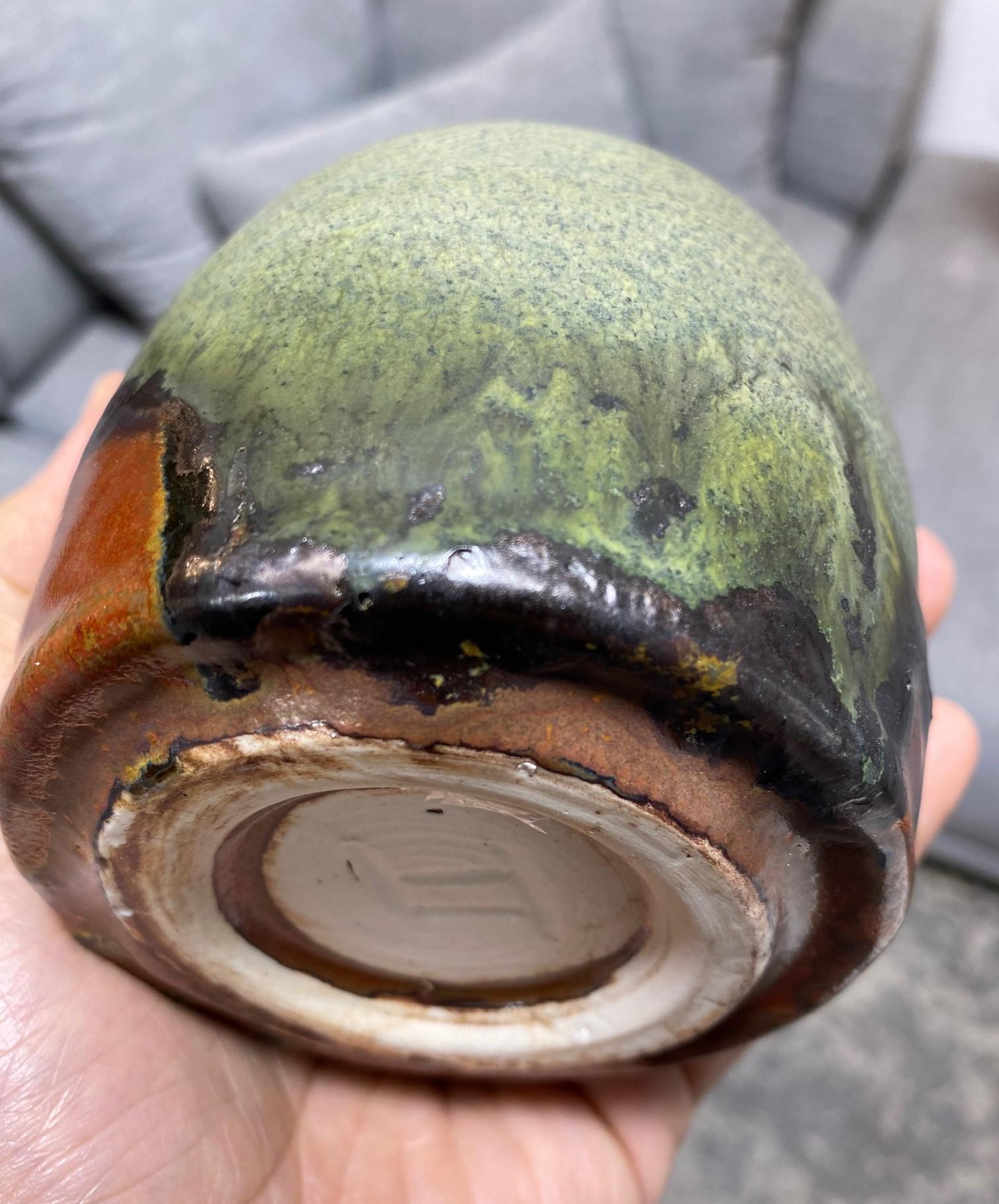 Tashiko Tazaezu Signed Japanese Studio Pottery Closed Form With Rattle ...