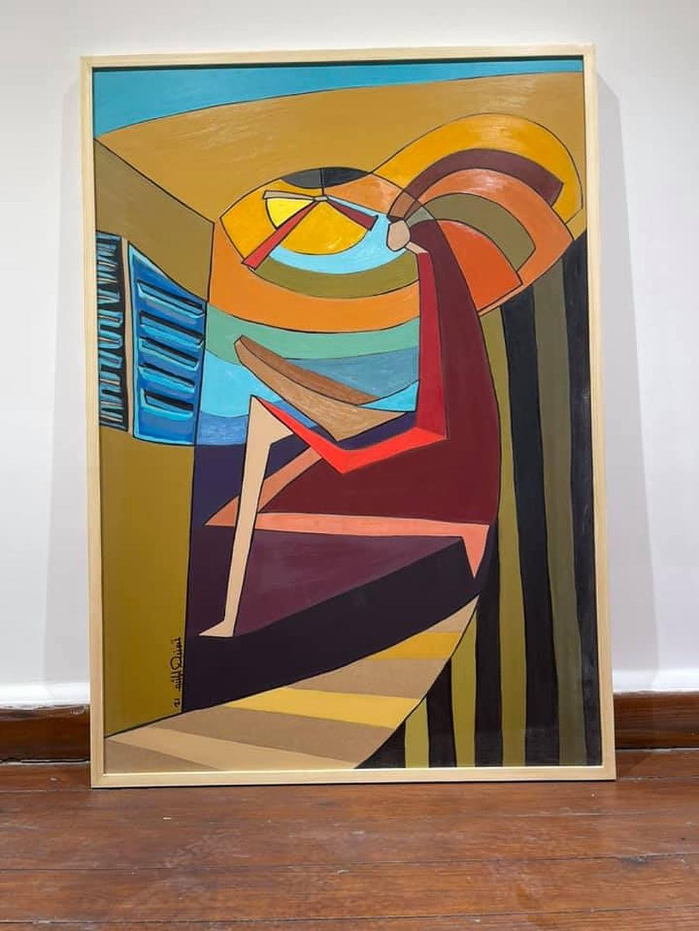 Tasneem El Meshad - "The Early Riser" Painting 39" x 28" inch by ...