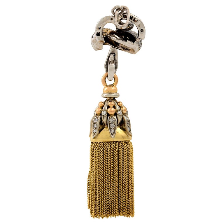 Tassel Pendant with Octagonal Diamonds For Sale at 1stDibs