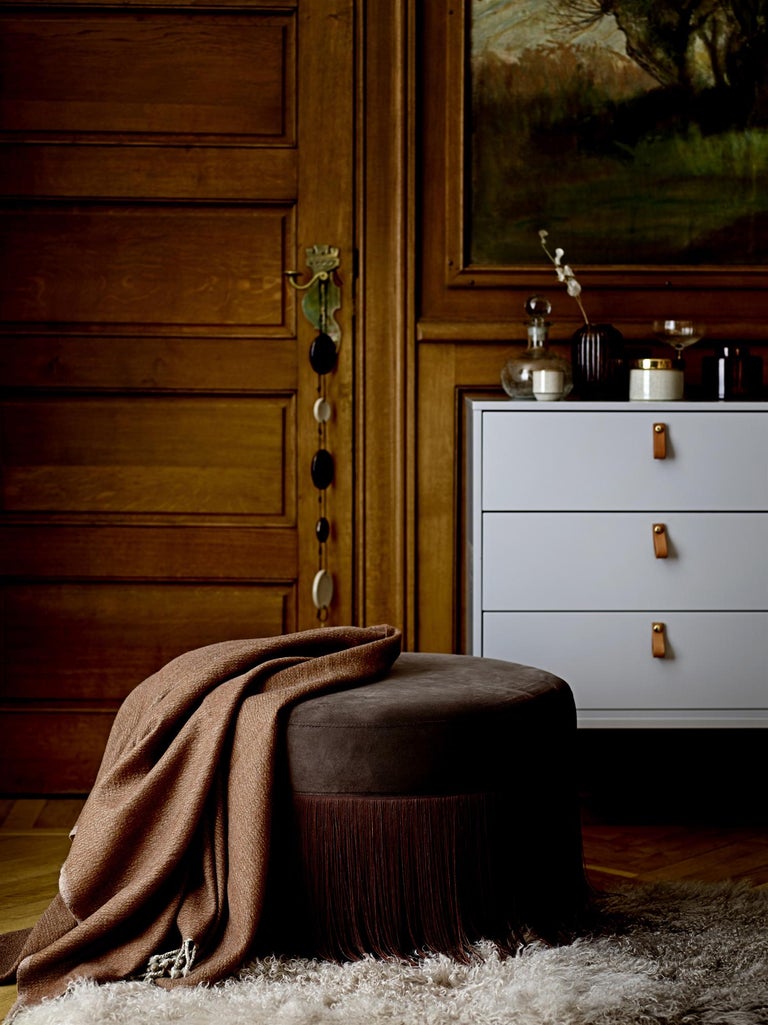 Tasseled Vintage Style Ottoman Pouf Stool at 1stDibs