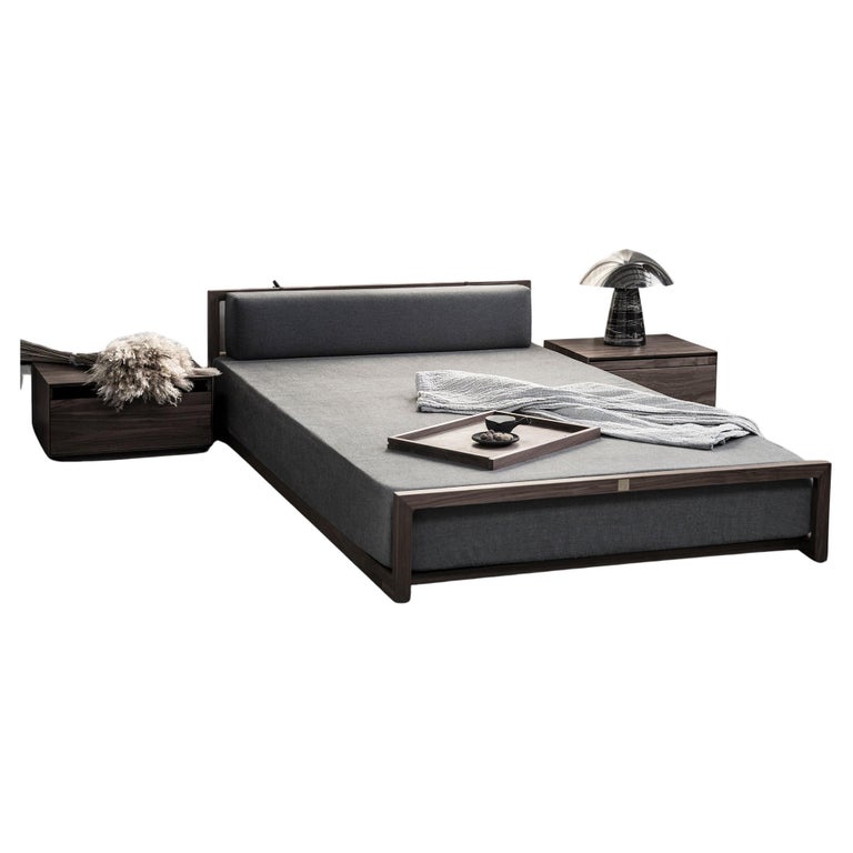 Tatami Walnut Bed Frame, Japandi Style For Sale at 1stDibs