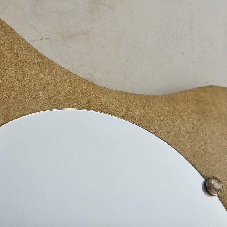Taupe Clover Wall Mirror, France, 1970s For Sale at 1stDibs