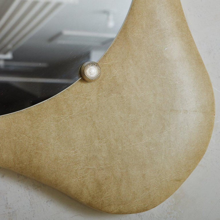 Taupe Clover Wall Mirror, France, 1970s For Sale at 1stDibs