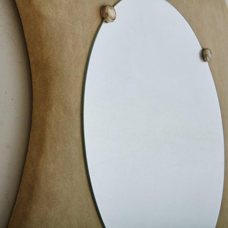 Taupe Clover Wall Mirror, France, 1970s For Sale at 1stDibs