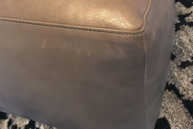 Taupe Open Pore Leather Mex Cube Ottoman, Cassina For Sale at 1stDibs