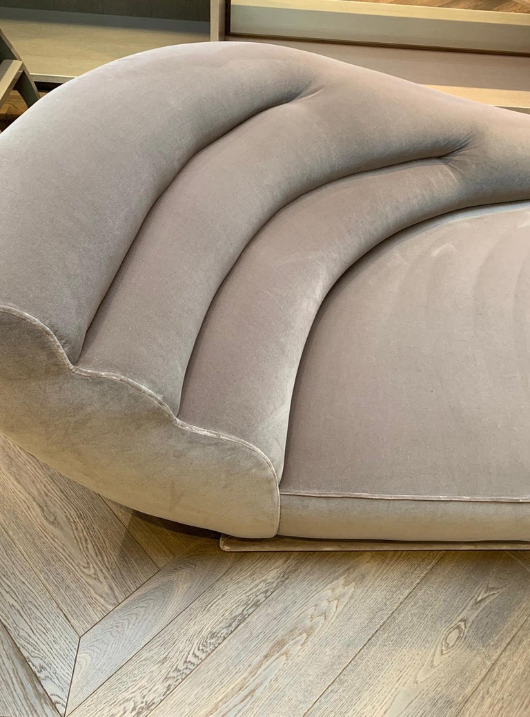 21st Century Streamline Moderne Style Velvet Chaise Longue by ...