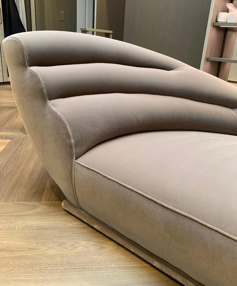 21st Century Streamline Moderne Style Velvet Chaise Longue by ...