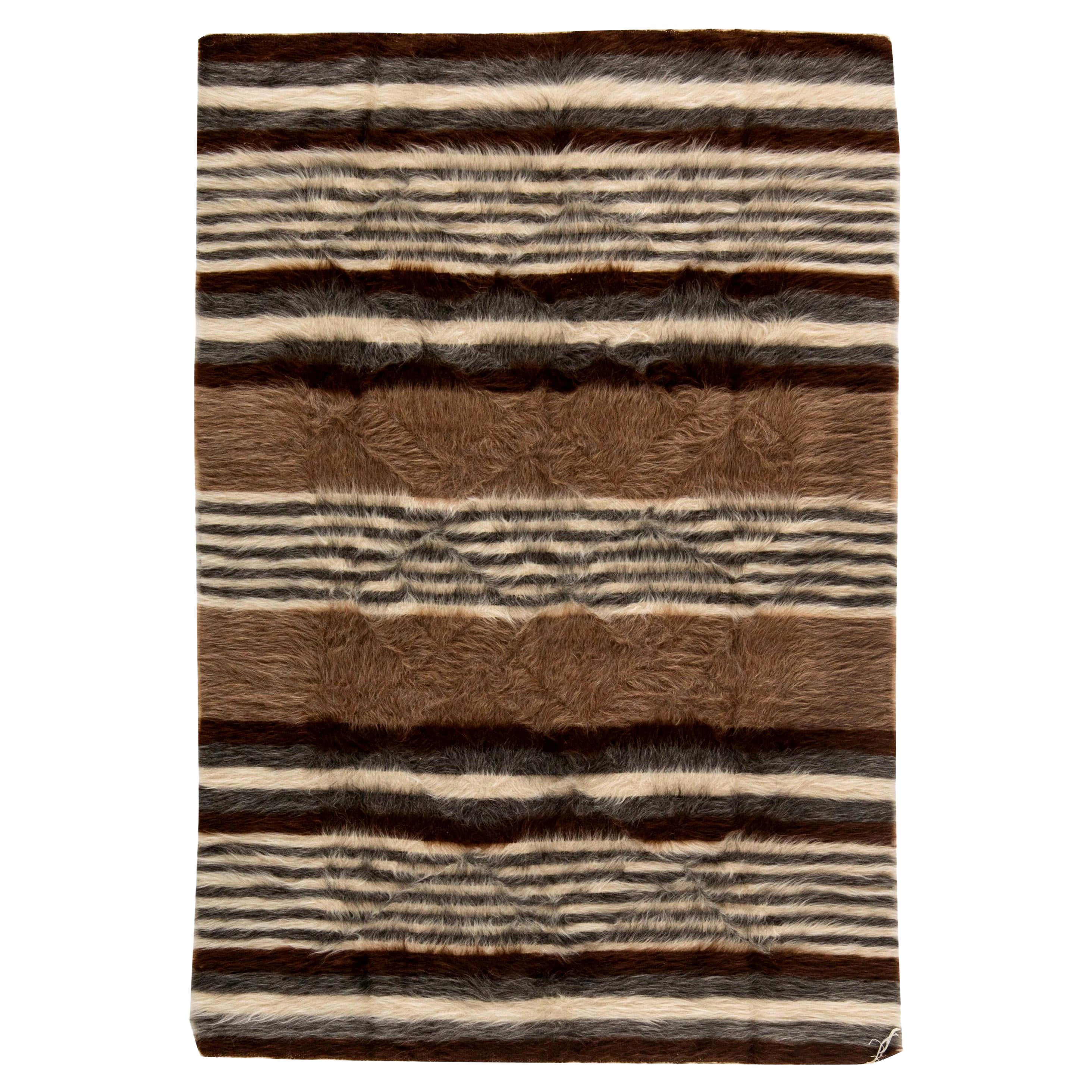 Taurus Collection Modern Striped Goat Hair Rug by Doris Leslie Blau For ...