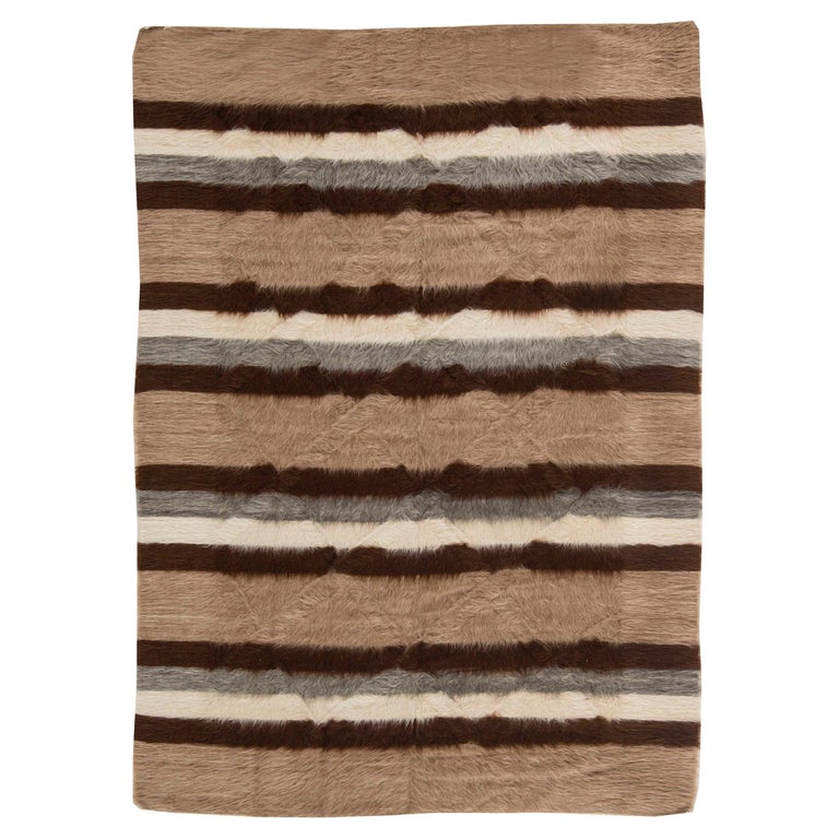 Taurus Collection Modern Striped Handmade Goat Hair Rug by Doris Leslie ...