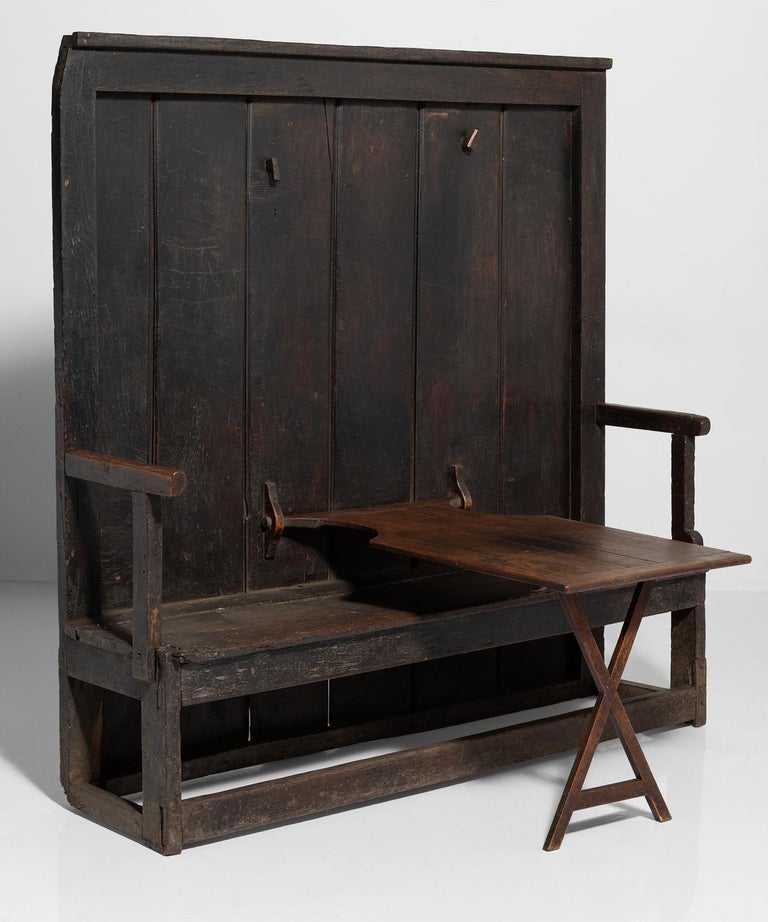 Tavern Settle with Table, England, 19th Century at 1stDibs