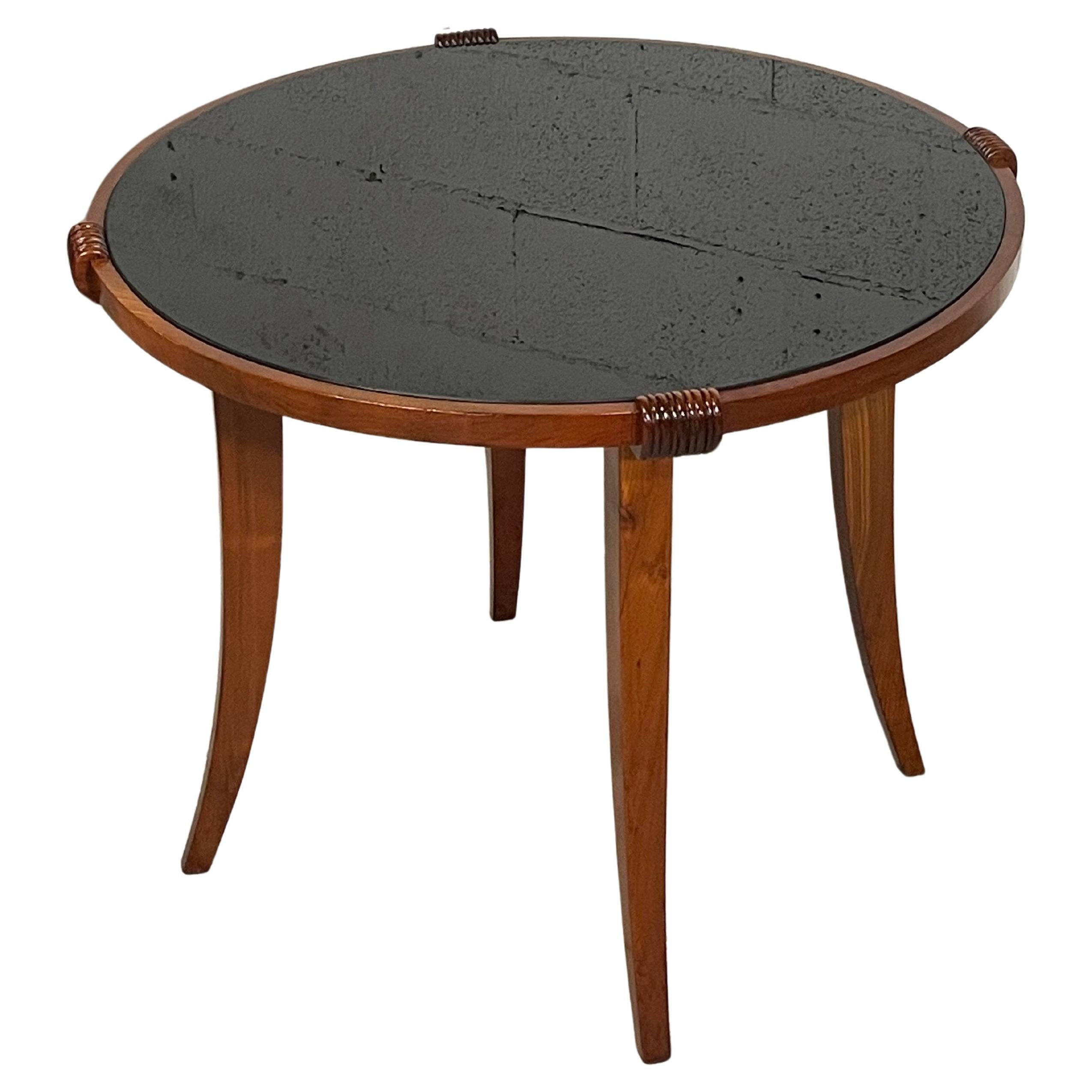 Restored Rattan 1940s Double Level Corner Table with Quatered Koa Wood ...