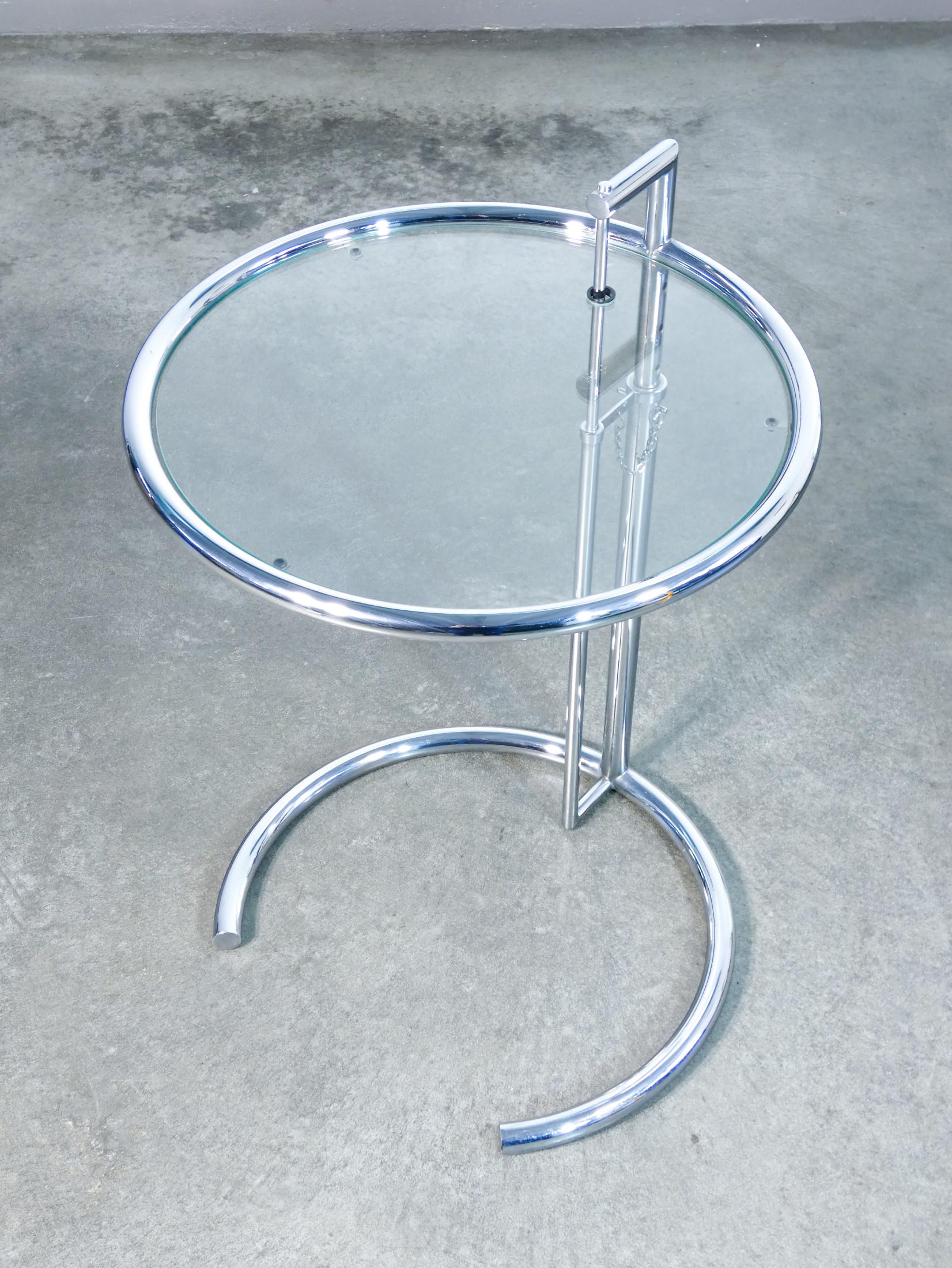 Adjustable coffee table mod. E-1027, design Eileen GRAY, replica of the ...