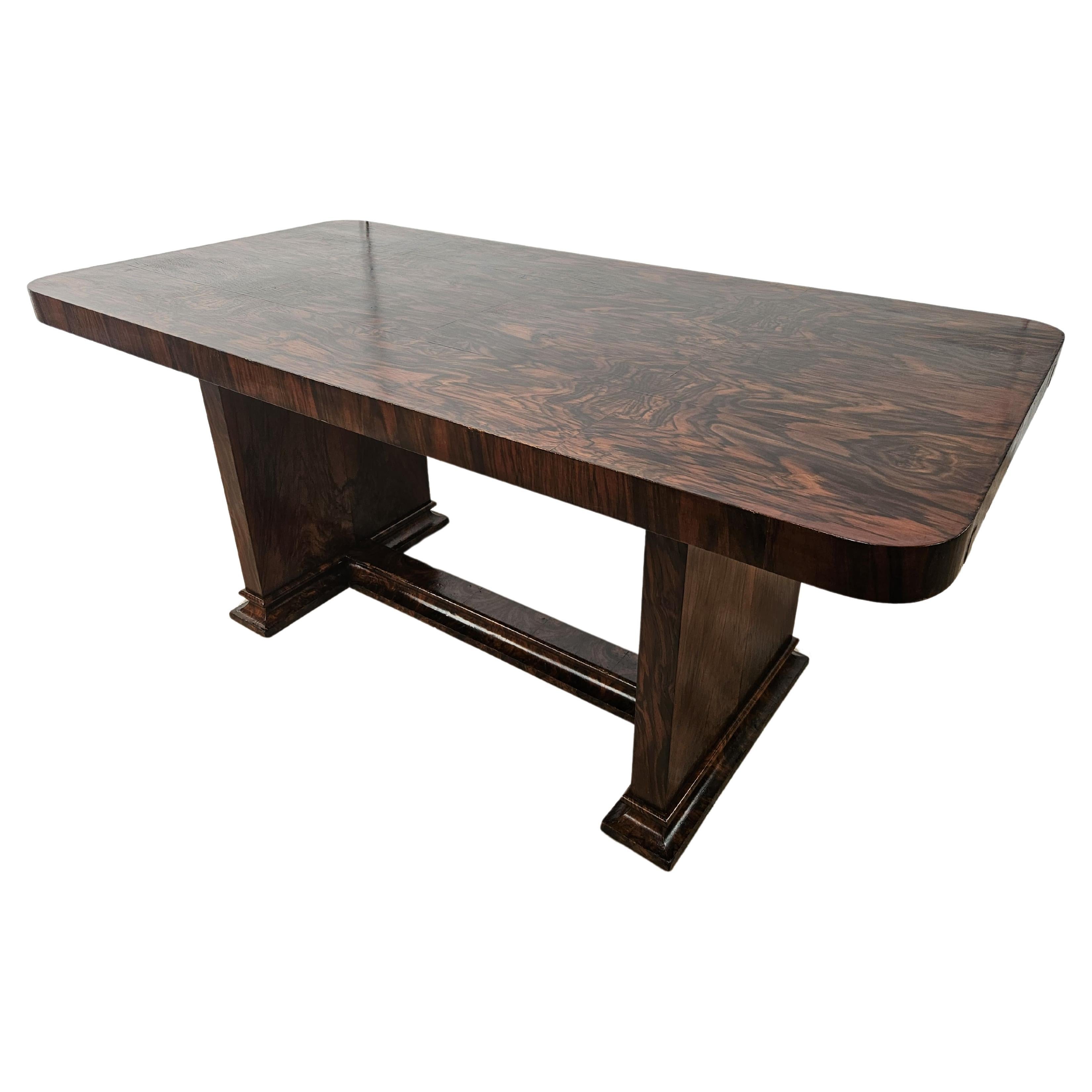 Antique Neoclassical Carved Walnut and Burl Dining Table Circa 1930 For ...