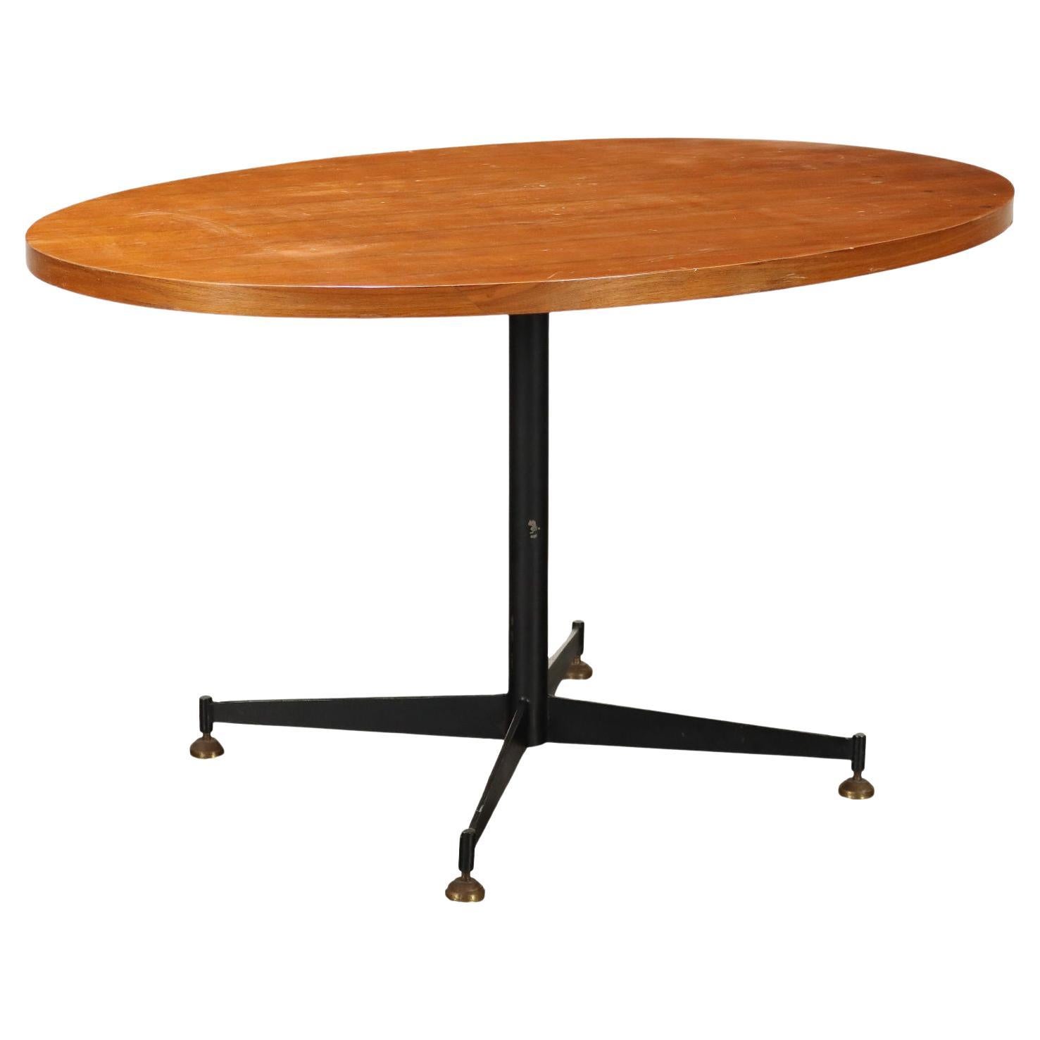 1960s teak table and brass ferrules For Sale at 1stDibs
