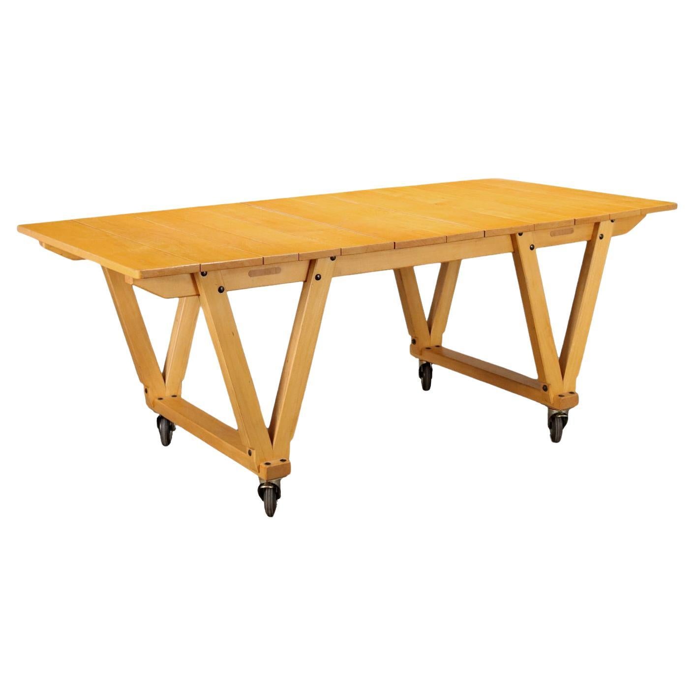 1980s Exhibition Table, light brown, wood For Sale at 1stDibs