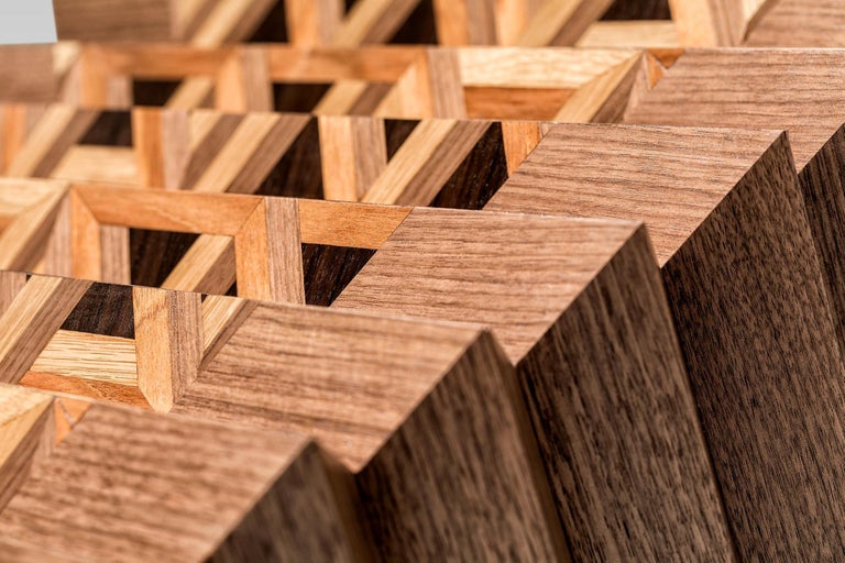 Walnut Wood Coffee Table Triangles Pattern The Netherlands By Sordile ...