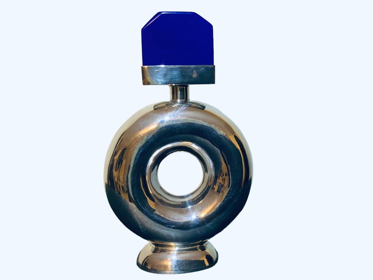 Taxco 925 Sterling Silver And Blue Stone Perfume Bottle For Sale at 1stDibs
