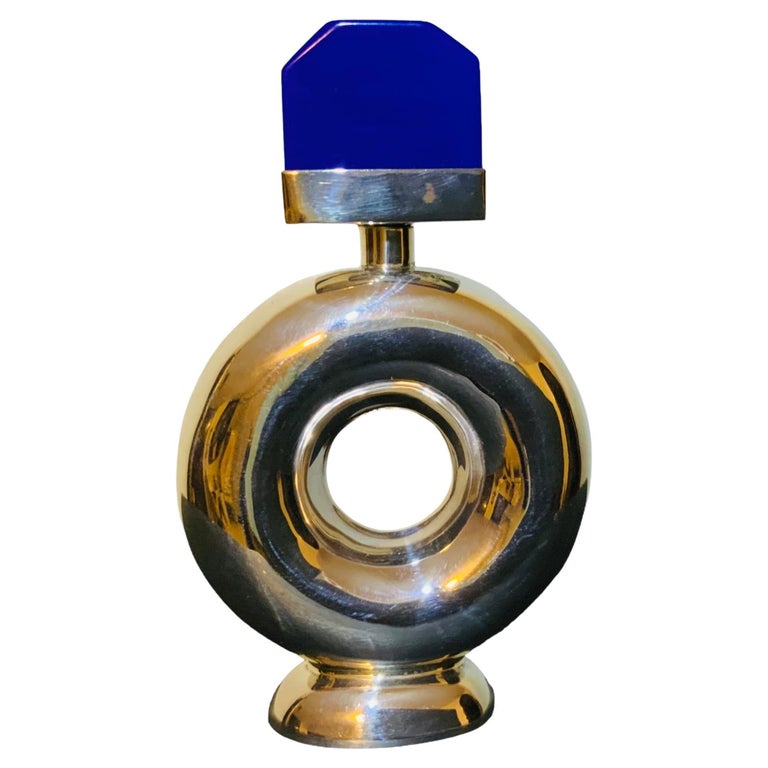 Taxco 925 Sterling Silver And Blue Stone Perfume Bottle For Sale at 1stDibs