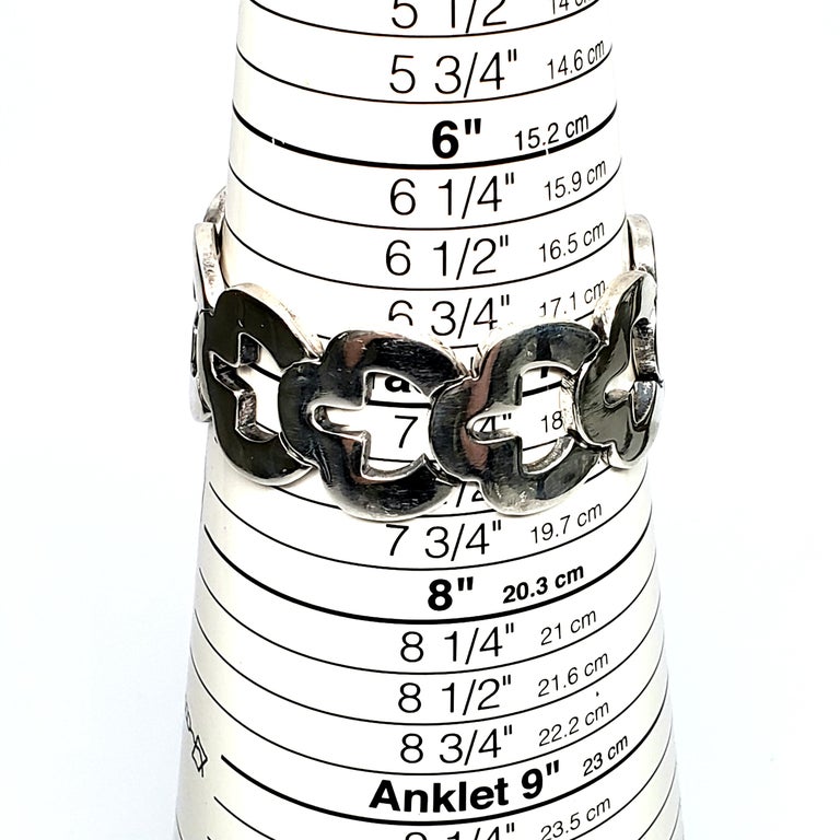 Taxco Mexico Antonio Pineda 970 Silver Keyhole Link Bracelet at 1stDibs