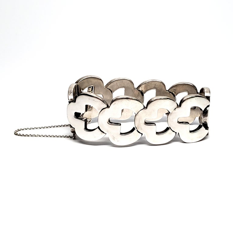 Taxco Mexico Antonio Pineda 970 Silver Keyhole Link Bracelet at 1stDibs