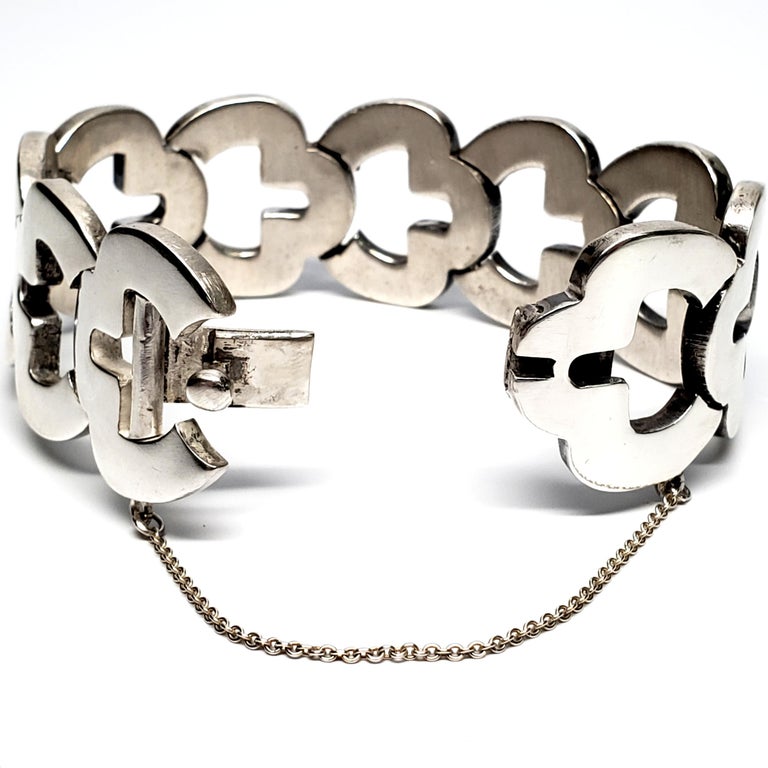 Taxco Mexico Antonio Pineda 970 Silver Keyhole Link Bracelet at 1stDibs