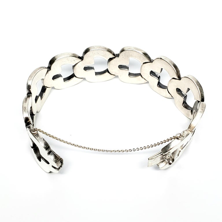 Taxco Mexico Antonio Pineda 970 Silver Keyhole Link Bracelet at 1stDibs