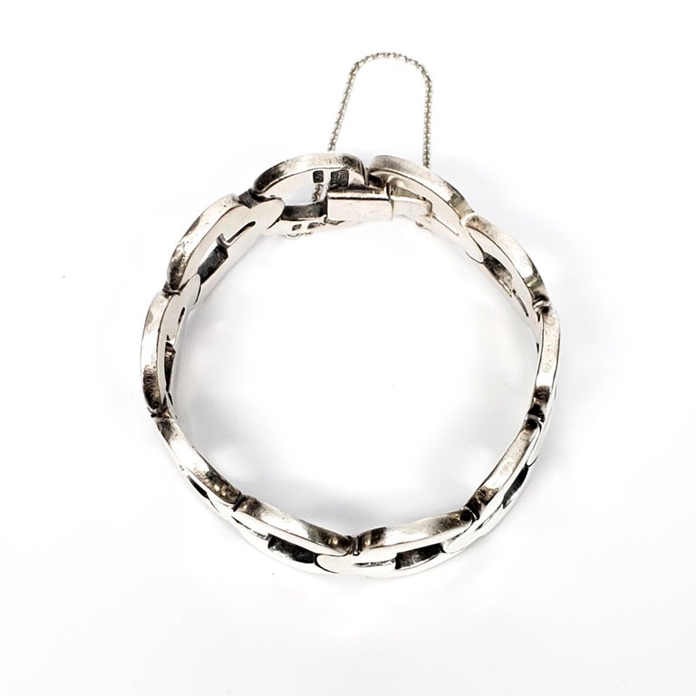 Taxco Mexico Antonio Pineda 970 Silver Keyhole Link Bracelet at 1stDibs