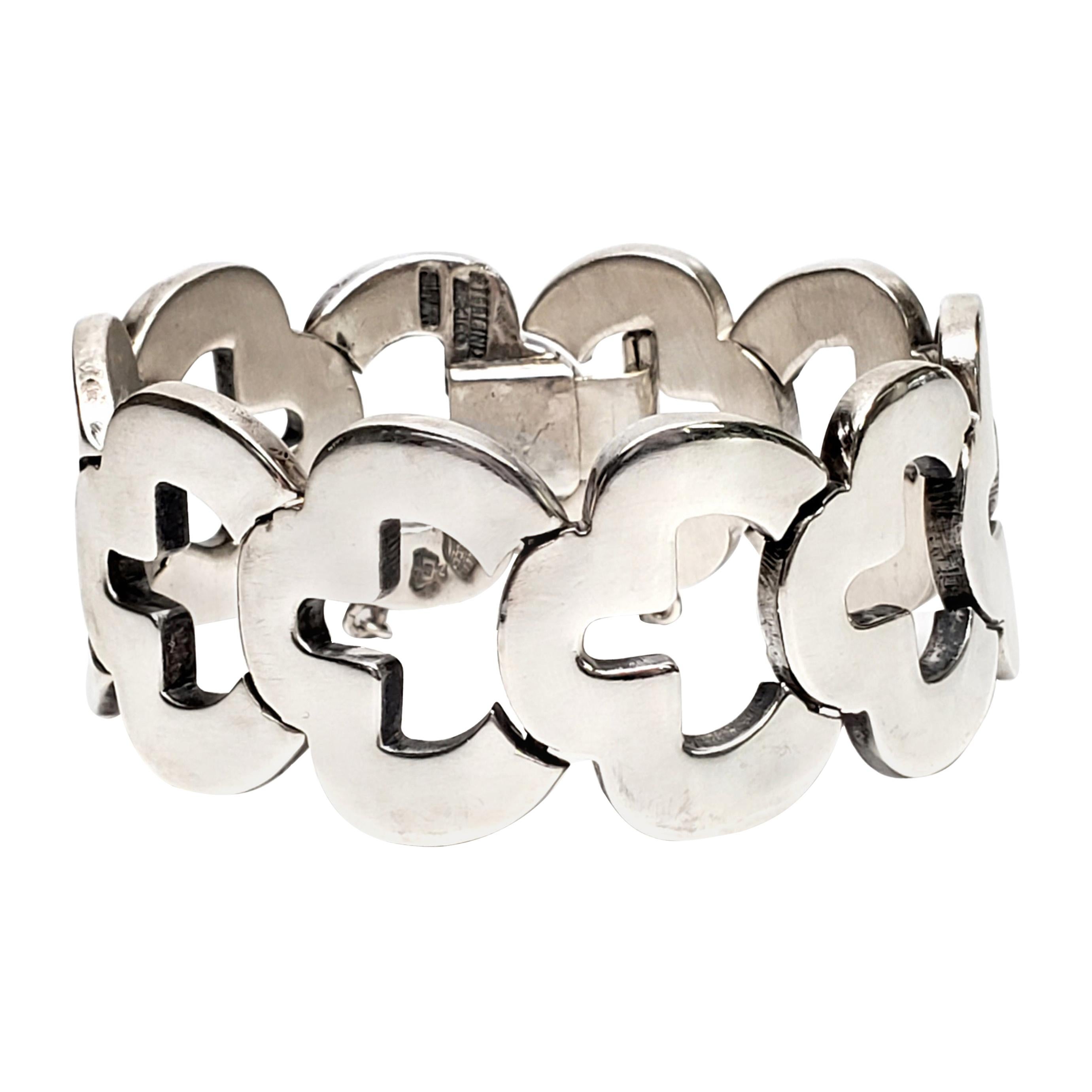 Taxco Mexico Antonio Pineda 970 Silver Keyhole Link Bracelet at 1stDibs