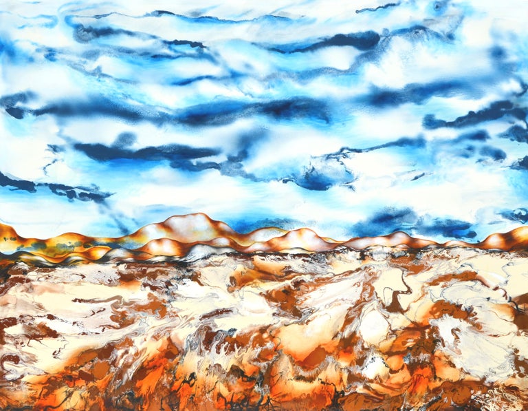 Tay Dall - Large Abstract Surrealistic Landscape Painting "Blue Sky ...