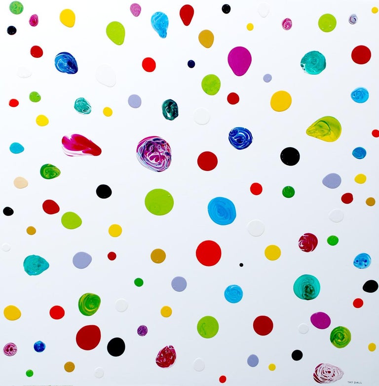 Tay Dall - Colourful Abstract Painting "New Large Atom Dots 2" For Sale ...